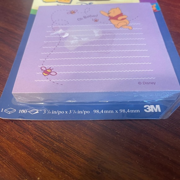 Disney | Office | 3m Postit Notes Disney Winnie The Pooh Lined Purple 3 ...